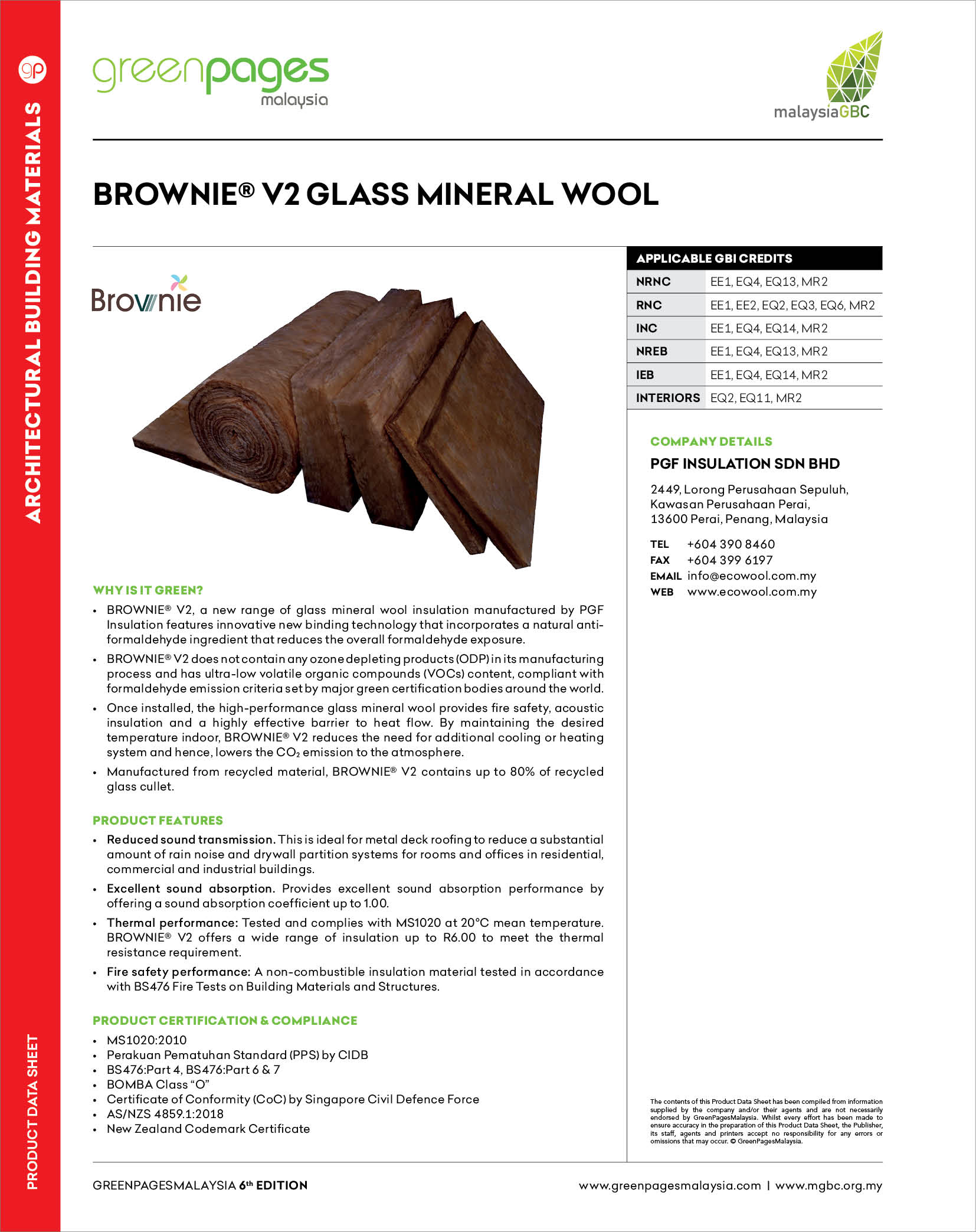 Brownie® V2 Mineral Glass Wool – GreenPagesMalaysia